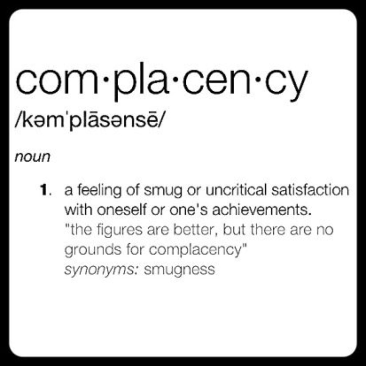 Complacency Meaning